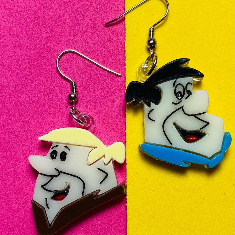Cartoon Earrings - Etsy UK