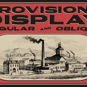 Provisions - Industrial Retro Typeface, Vintage Font, Textured Font ...