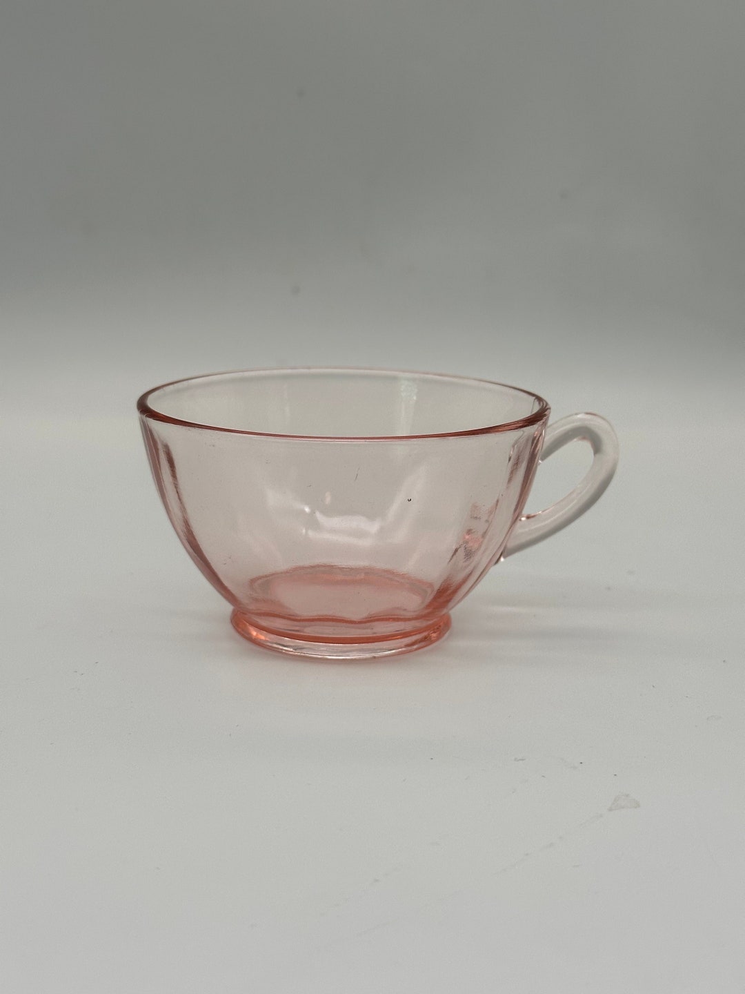 Vintage Pink Depression Glass Tea Cup - Etsy