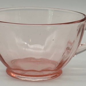 Vintage Pink Depression Glass Tea Cup - Etsy