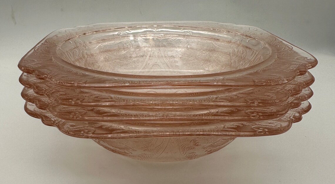 Vintage Indiana Glass Company Pink Depression Glass Bowl With Scalloped ...