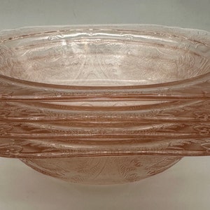 Vintage Indiana Glass Company Pink Depression Glass Bowl With Scalloped ...