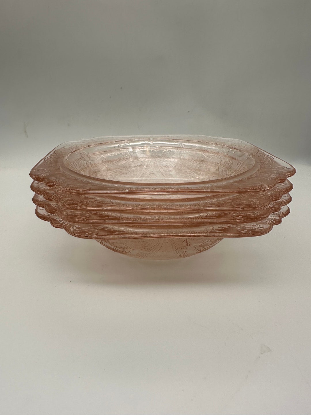 Vintage Indiana Glass Company Pink Depression Glass Bowl With Scalloped ...