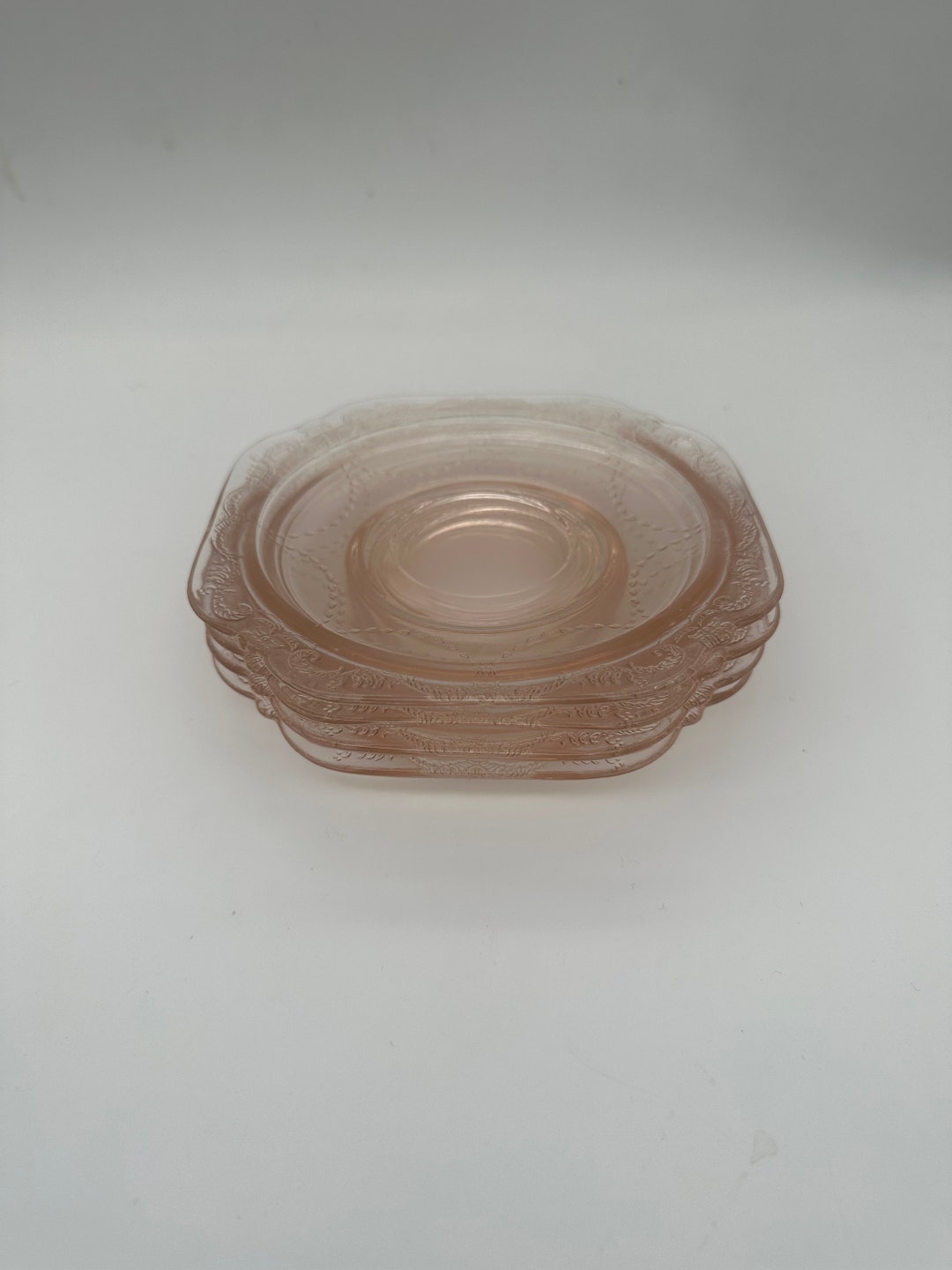 Vintage Indiana Glass Company Pink Depression Glass Saucer With ...