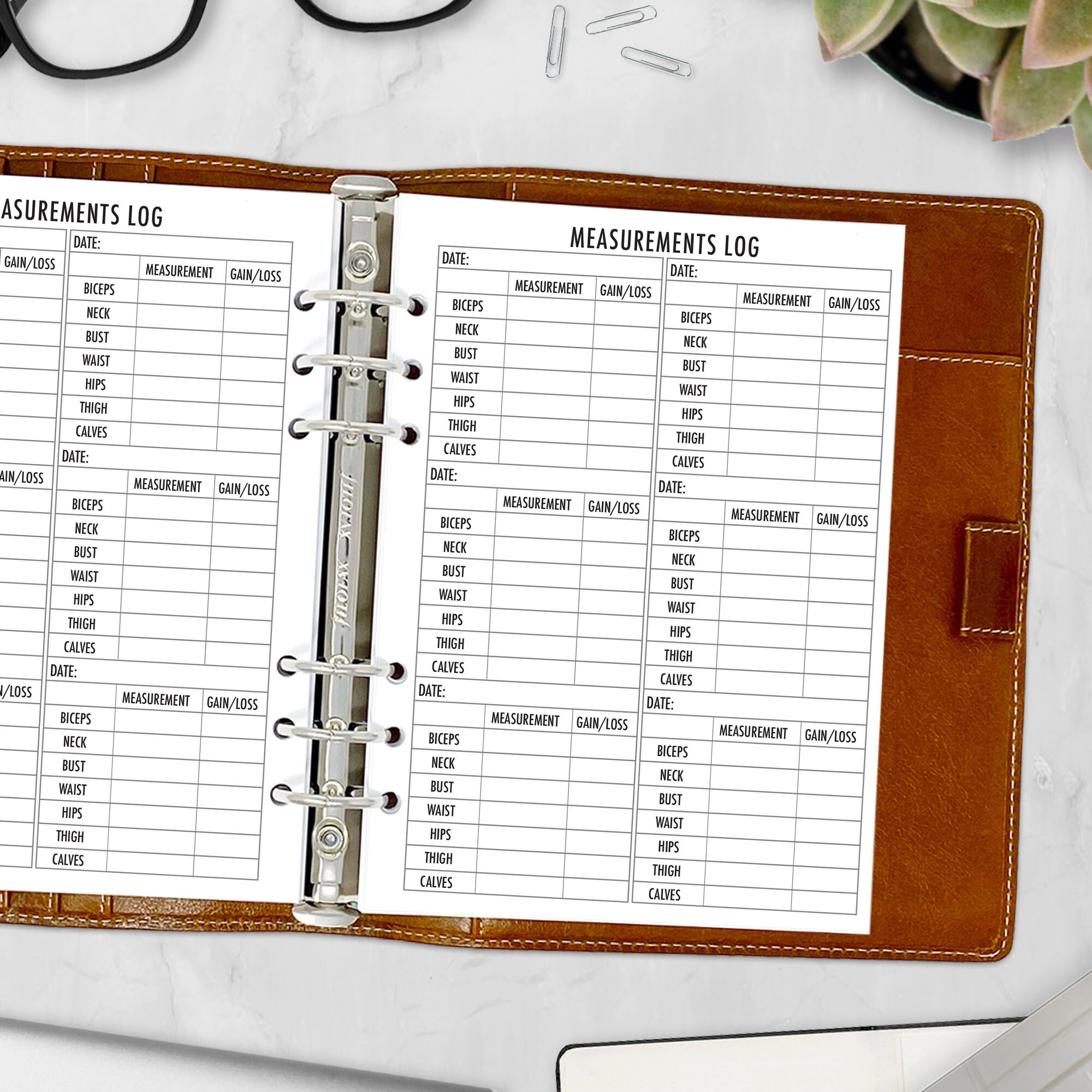 PRINTABLE A5 Body Measurements Planner Insert, 5.83 X 8.27, Slim Fit ...