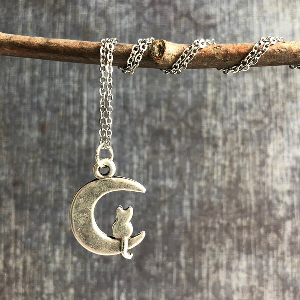 Cat and Moon - Etsy