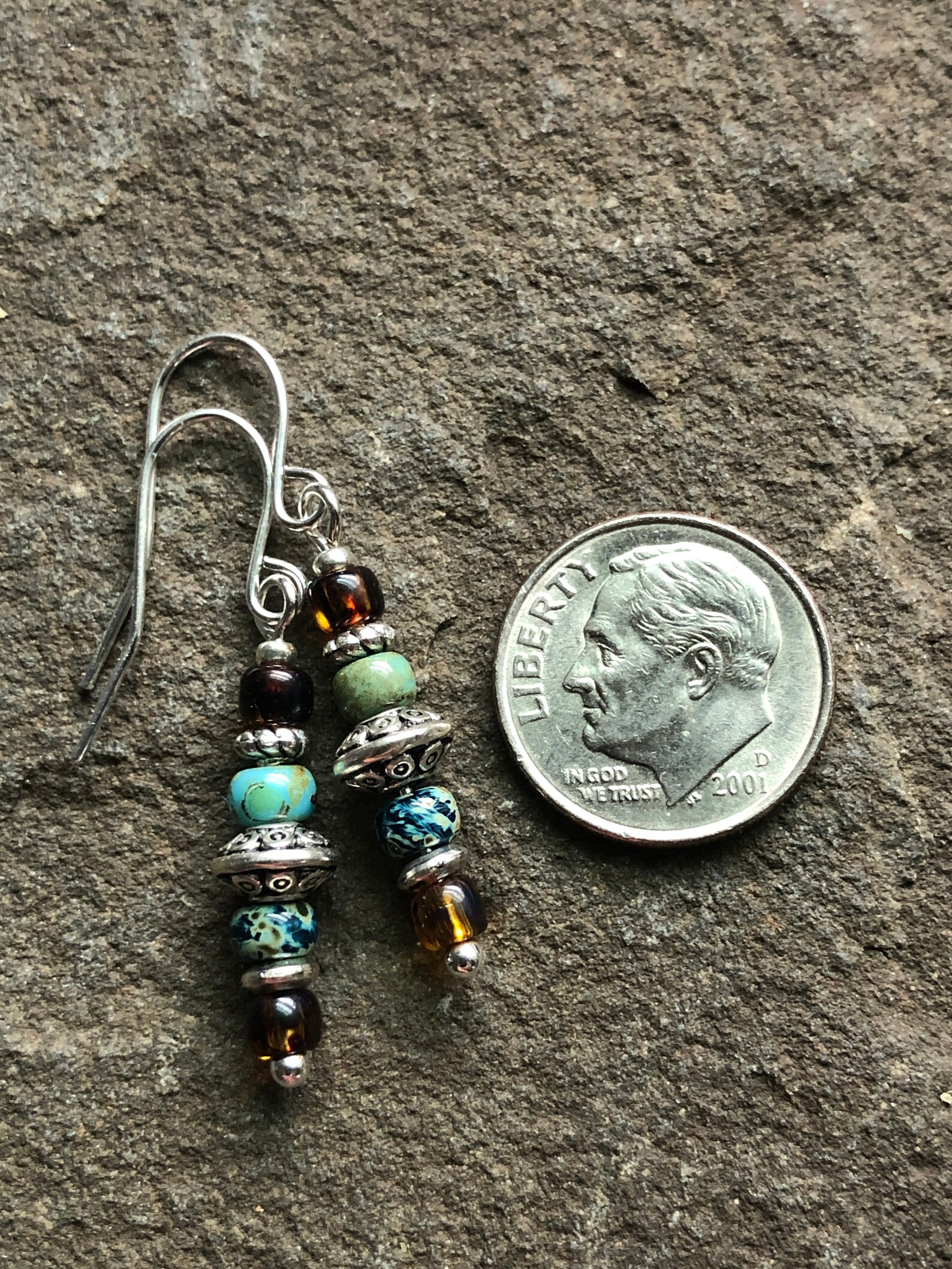 Boho Earrings / Stack Earrings / Beaded Dangle Earrings / - Etsy