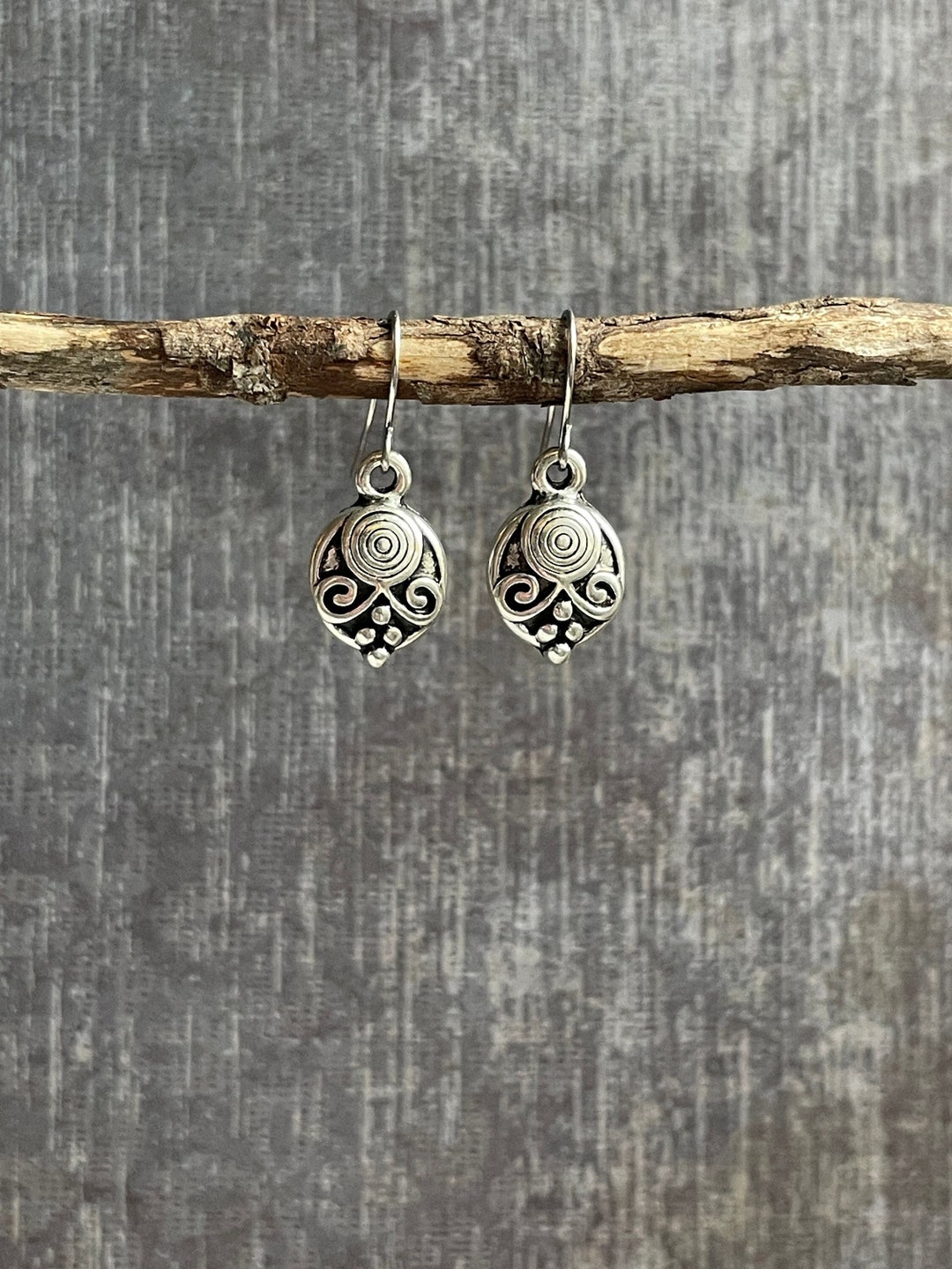 Small Boho Earrings / Little Silver Dangle Earrings / Boho Drop ...