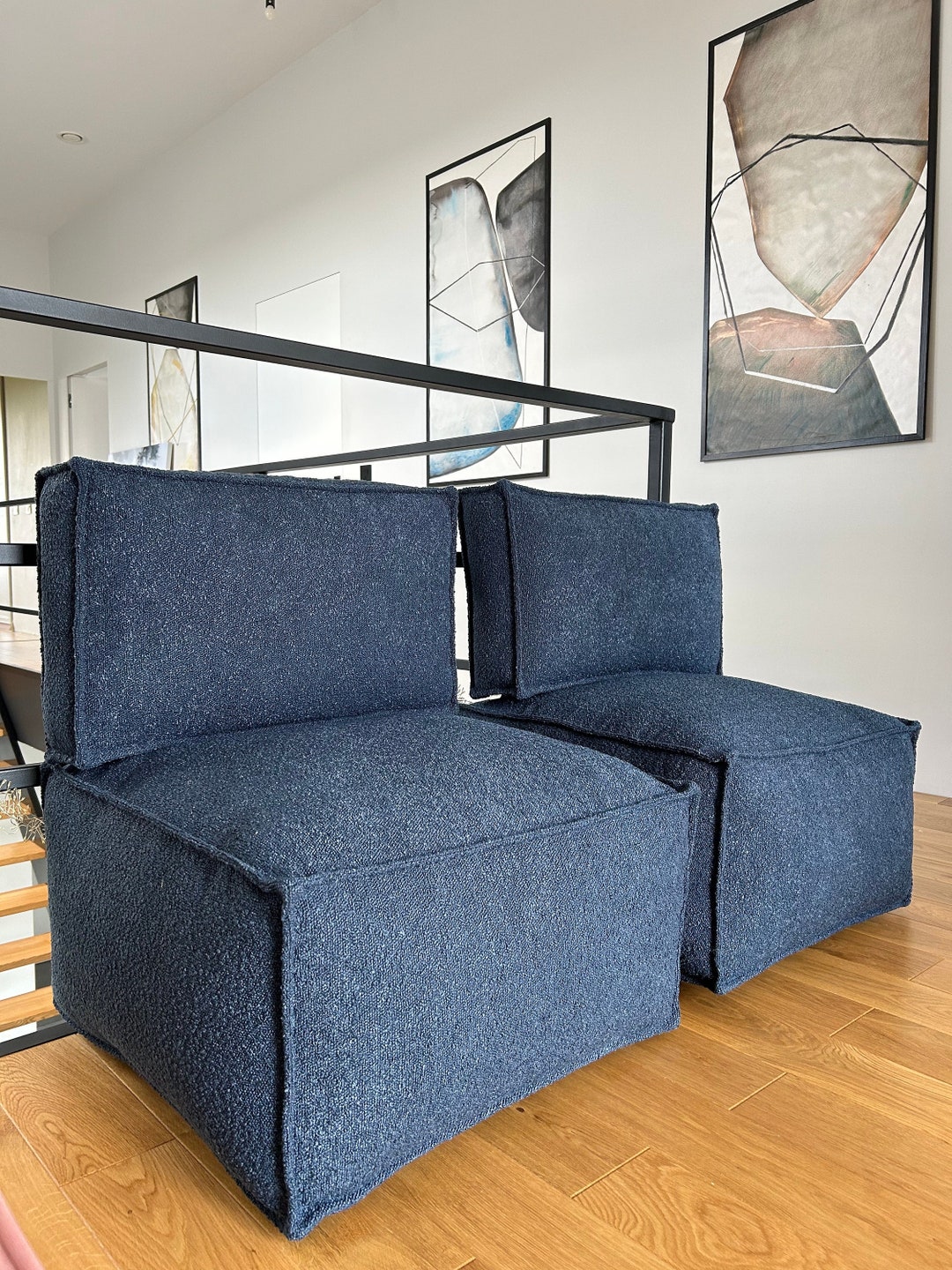 Floor Pouffe With Backrest, Bean Bag Armchair, Floor Sofa, Kilim Pouffe ...