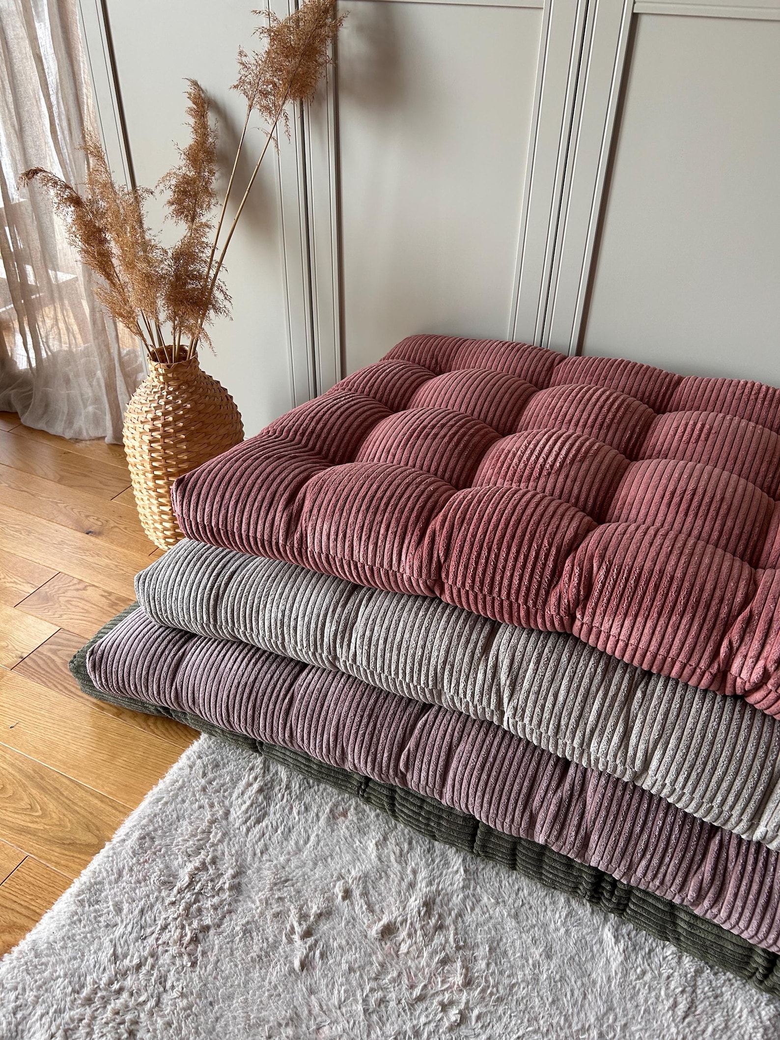 Tufted Floor Cushions | French Style Cushion | Bench Cushion| Handmade ...