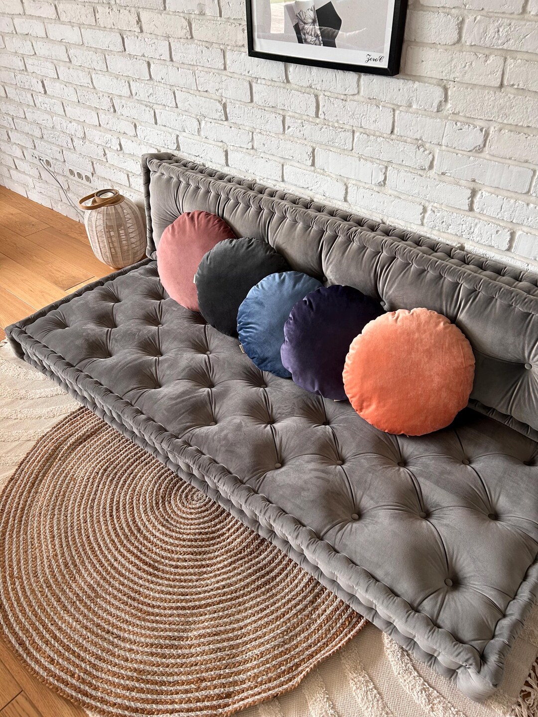 Large Floor Sofa, French Sofa, Custom Bench Cushion, Window Seat ...