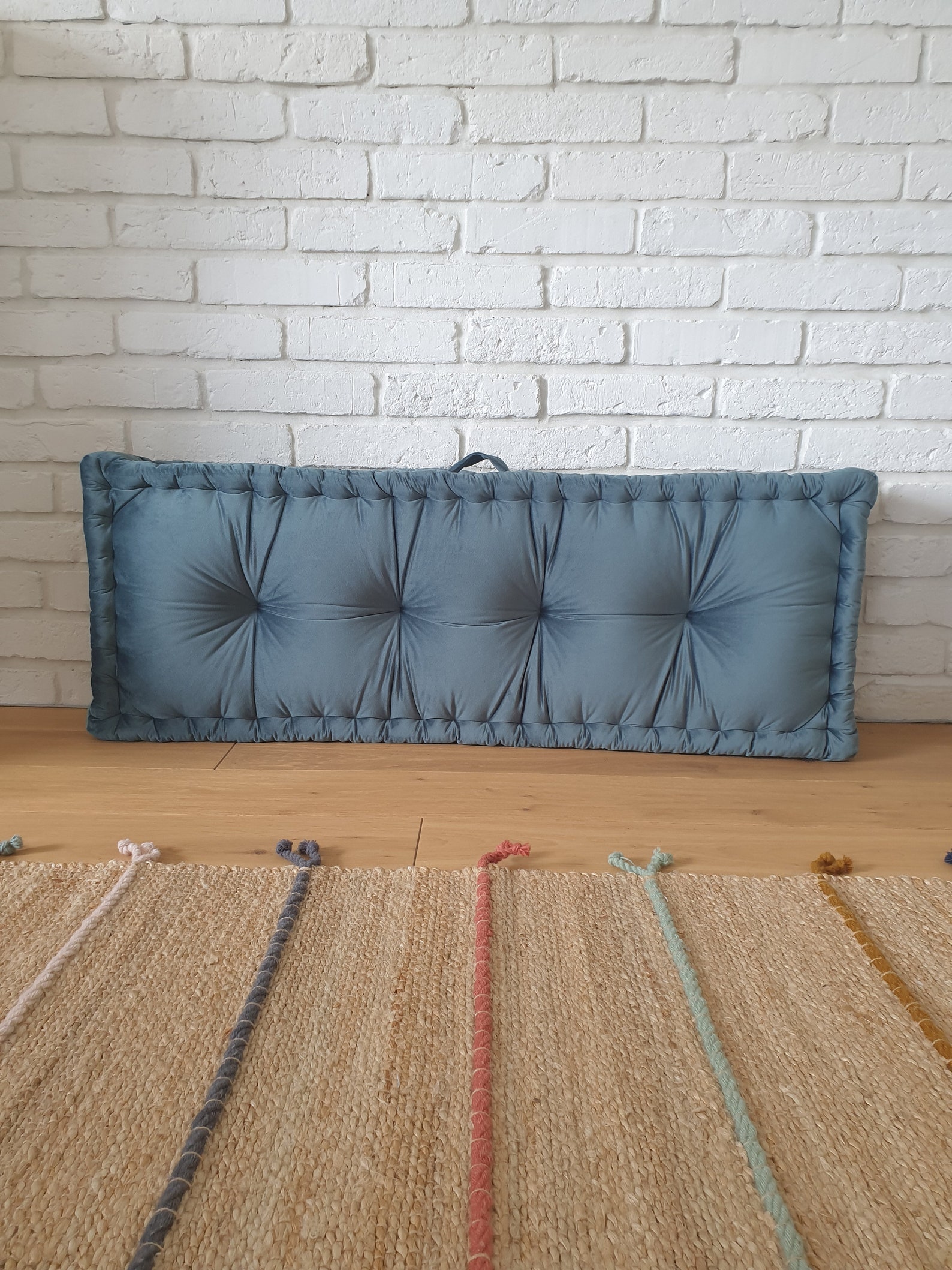 French Style Floor Cushion With Backrest Headrest French - Etsy