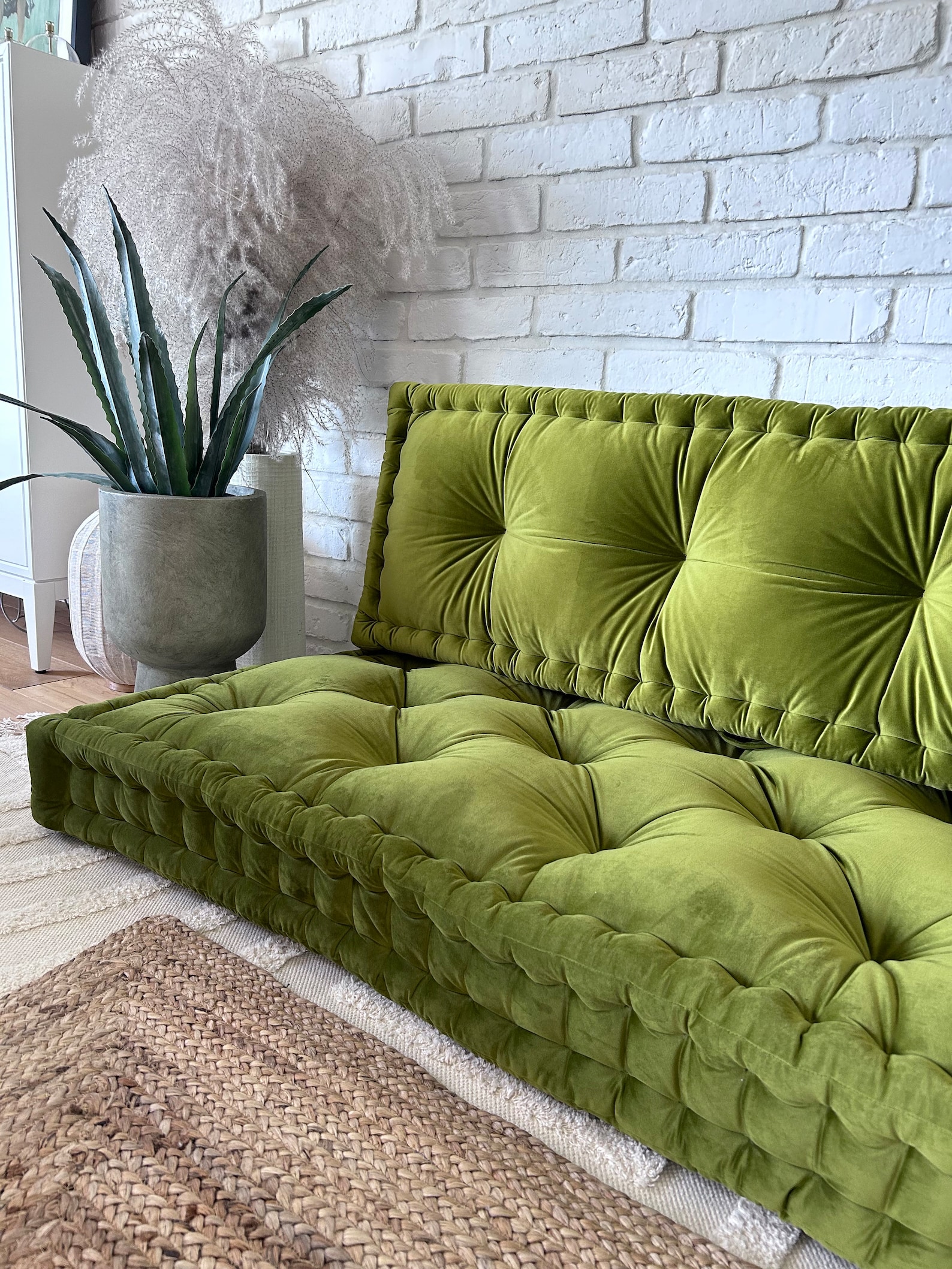 Large Floor Sofa, French Sofa, Custom Bench Cushion, Window Seat ...