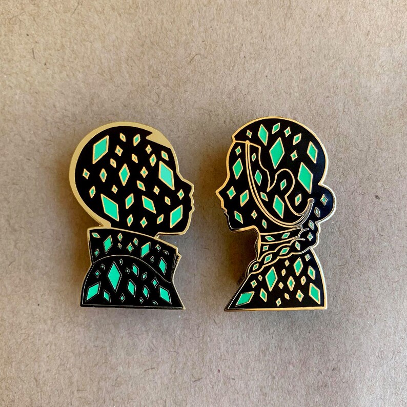 Two Lovers Glow in the Dark Enamel Pin - Etsy