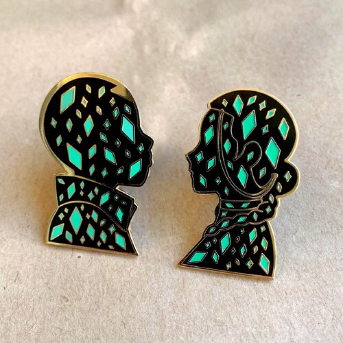 Two Lovers Glow in the Dark Enamel Pin - Etsy