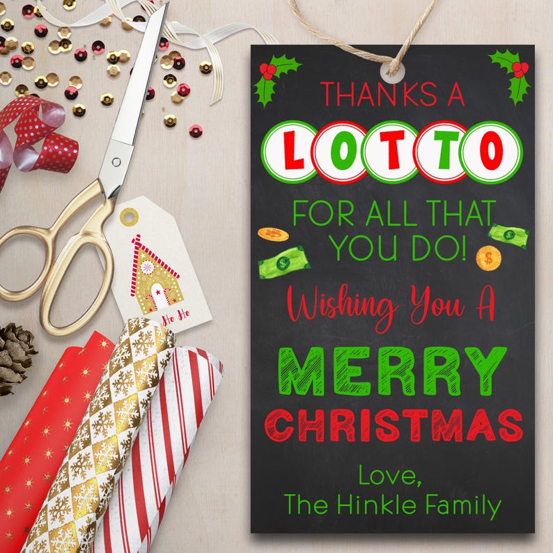PRINTED Set of Thanks a Lotto for All You Do Christmas Gift Tags ...