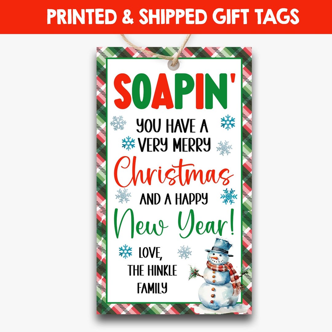 PRINTED Soapin' You Have a Very Merry Christmas Gift Tags | Christmas ...