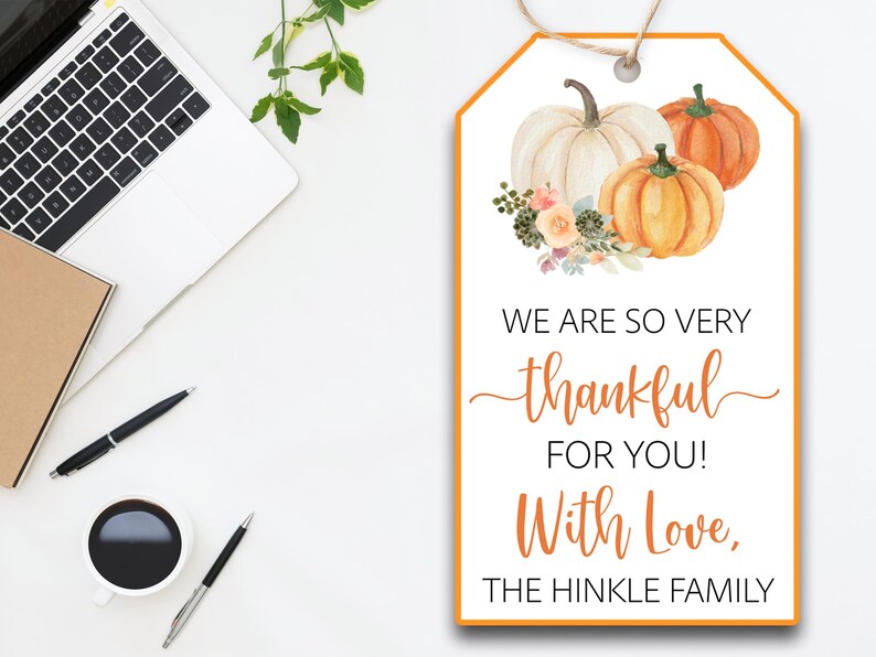 PRINTED We Are so Very Thankful for You Gift Tags | Thanksgiving Favor ...