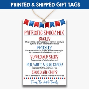 PRINTED Patriotic Snack Mix Tags | Fourth of July Treat Bag Tags ...