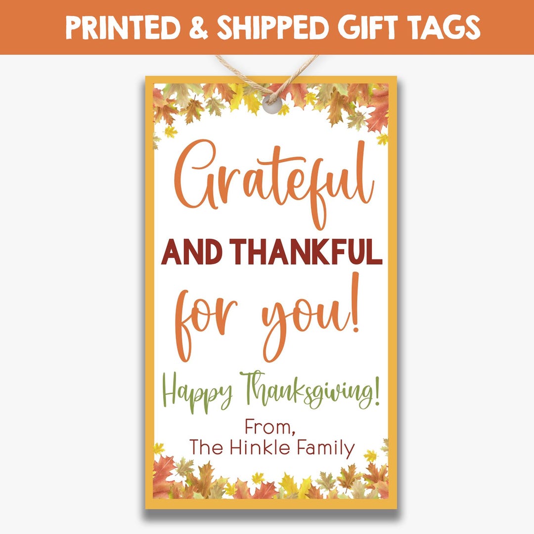 PRINTED Set of Grateful and Thankful for You Fall Appreciation Gift ...