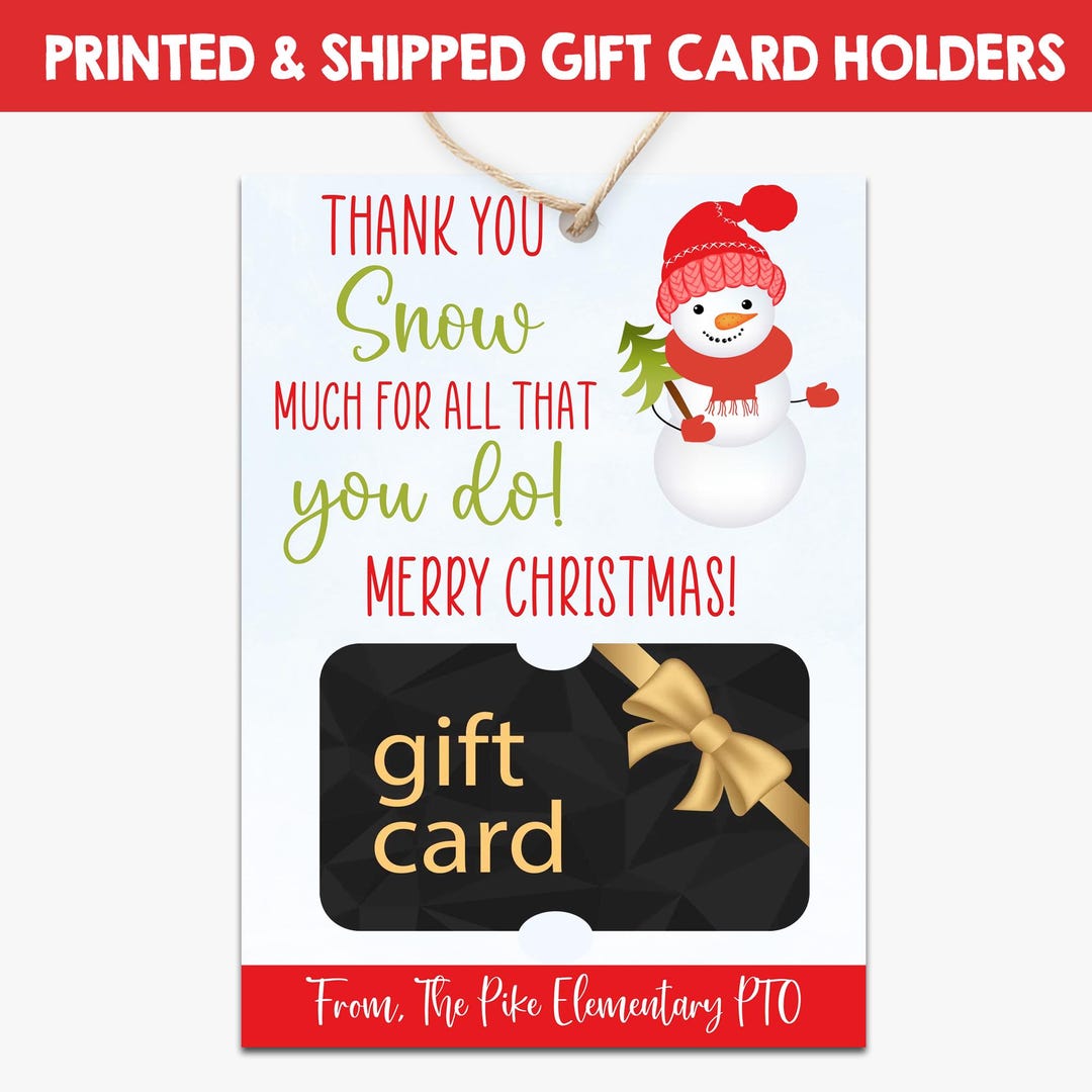 PRINTED Thank You Snow Much for All That You Do Gift Tag Holders With ...