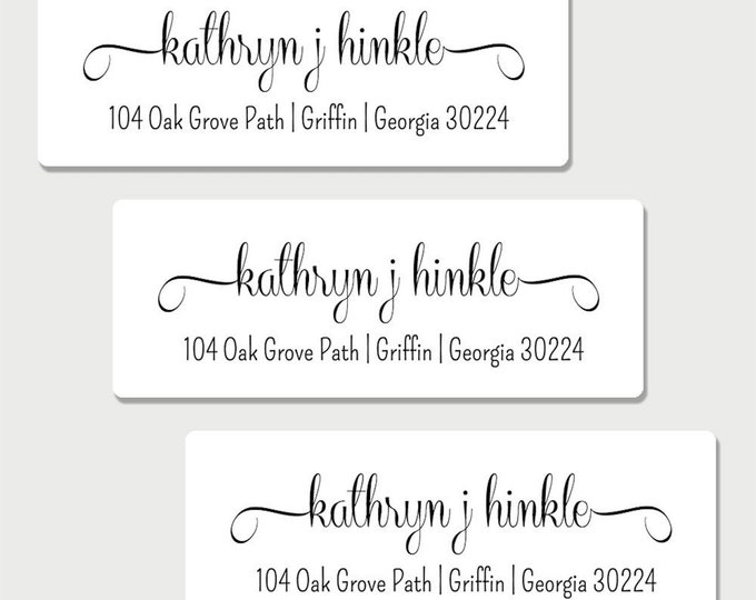 Set of 30 Customizable Fancy Print Address Labels Personalized Return ...