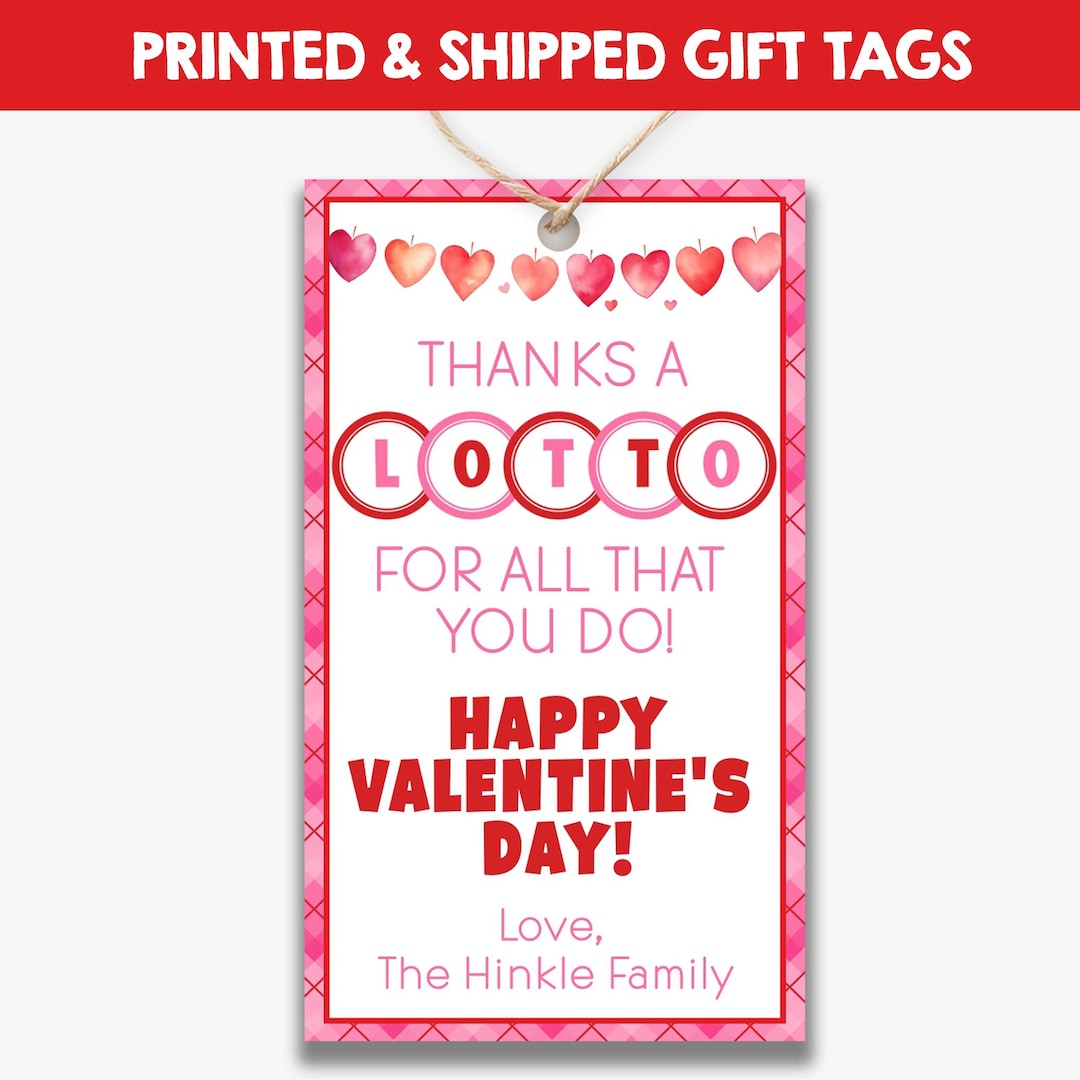 Printed Set of Thanks a Lotto for All You Do Valentine's Day ...