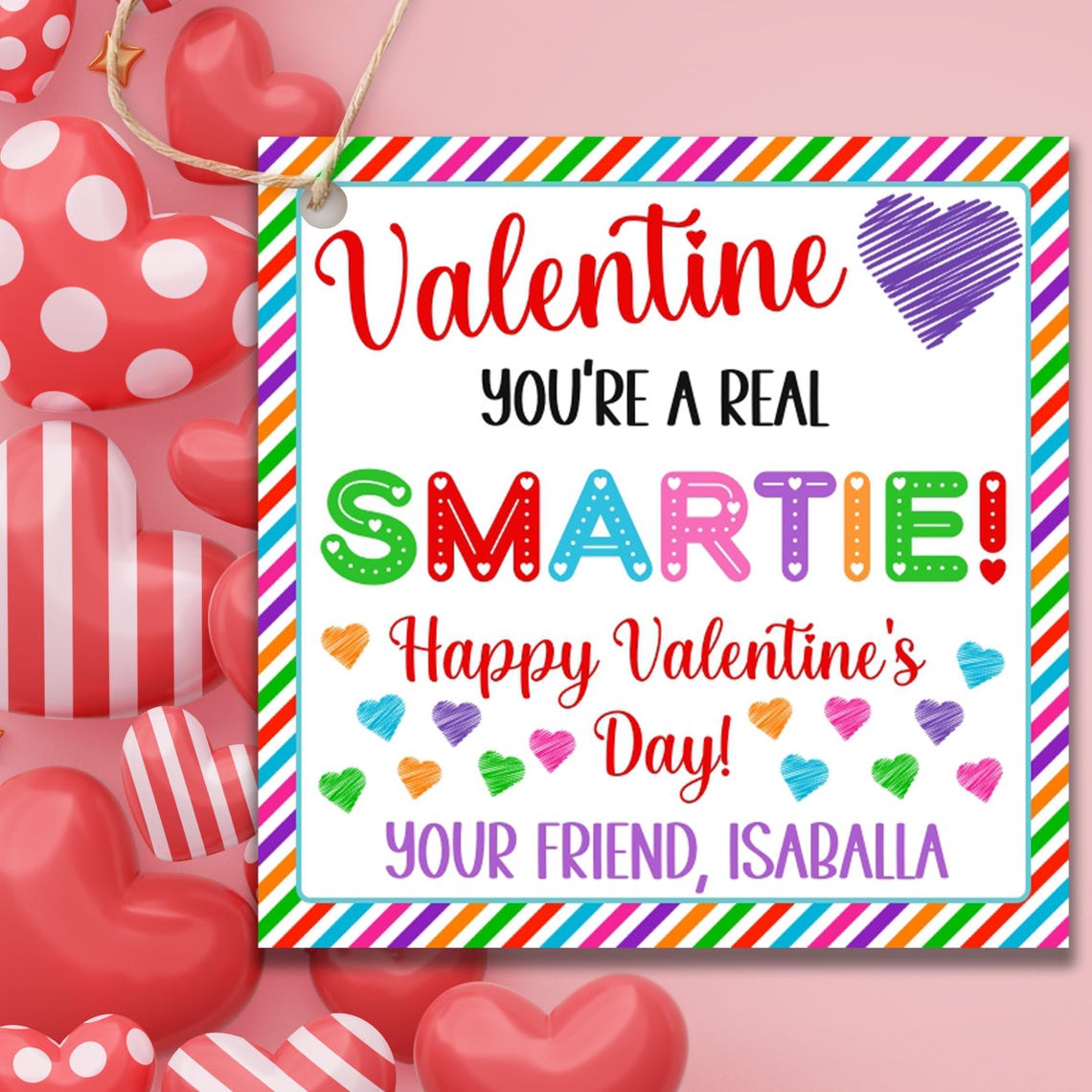 PRINTED + SHIPPED You're a Real Smart Valentine's Day Treat Tags ...