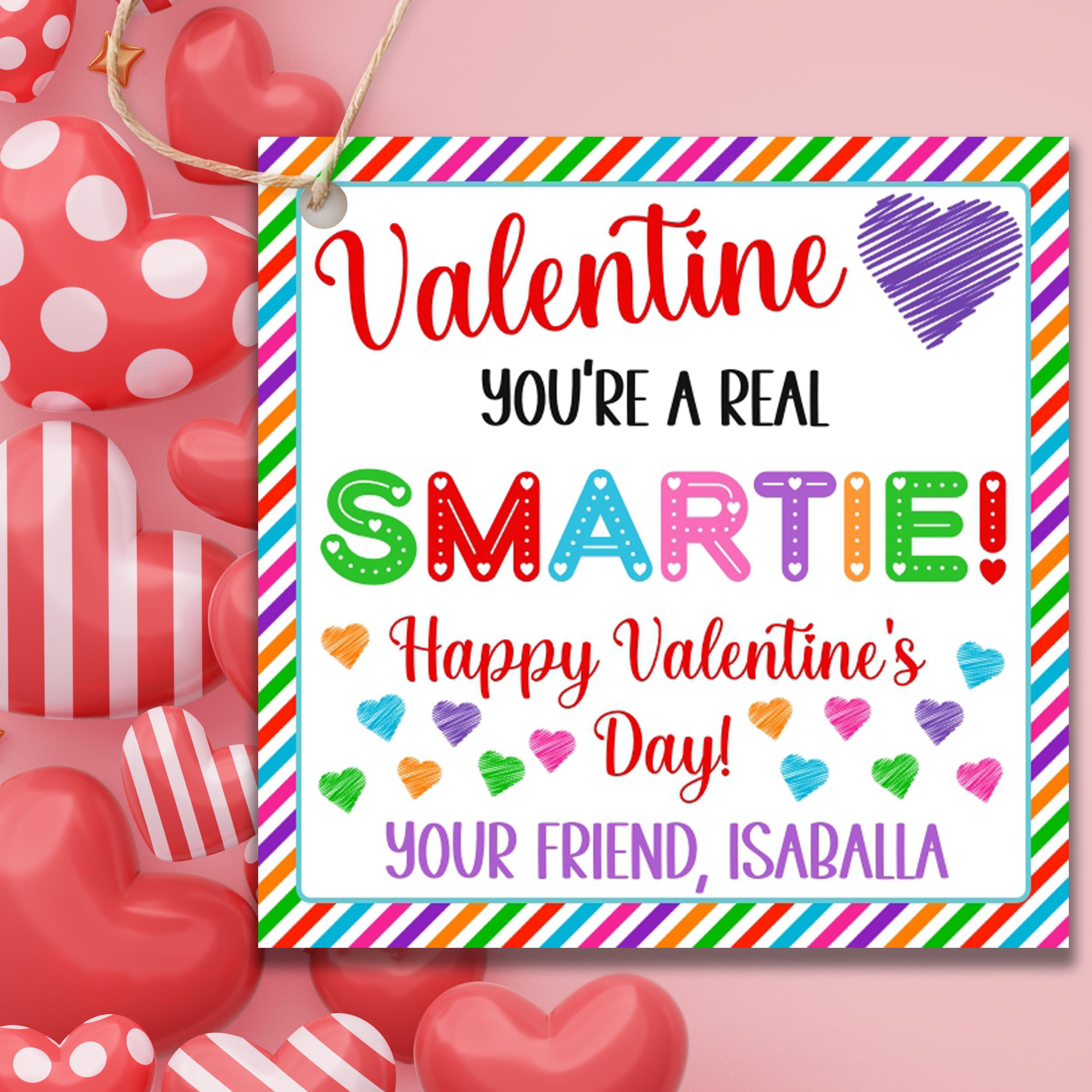 PRINTED + SHIPPED You're a Real Smart Valentine's Day Treat Tags ...