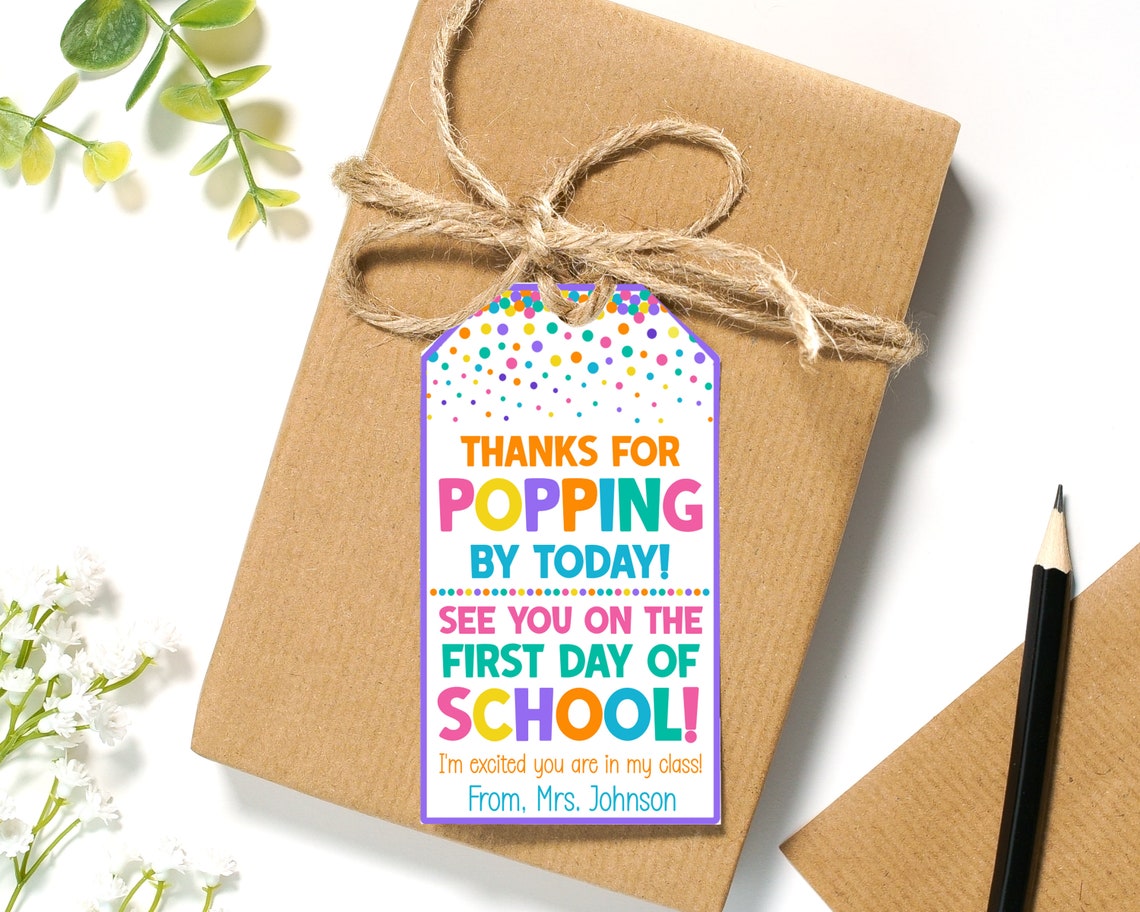 PRINTED Pastel Thanks for Popping by Back to School Kid's Treat Bag ...