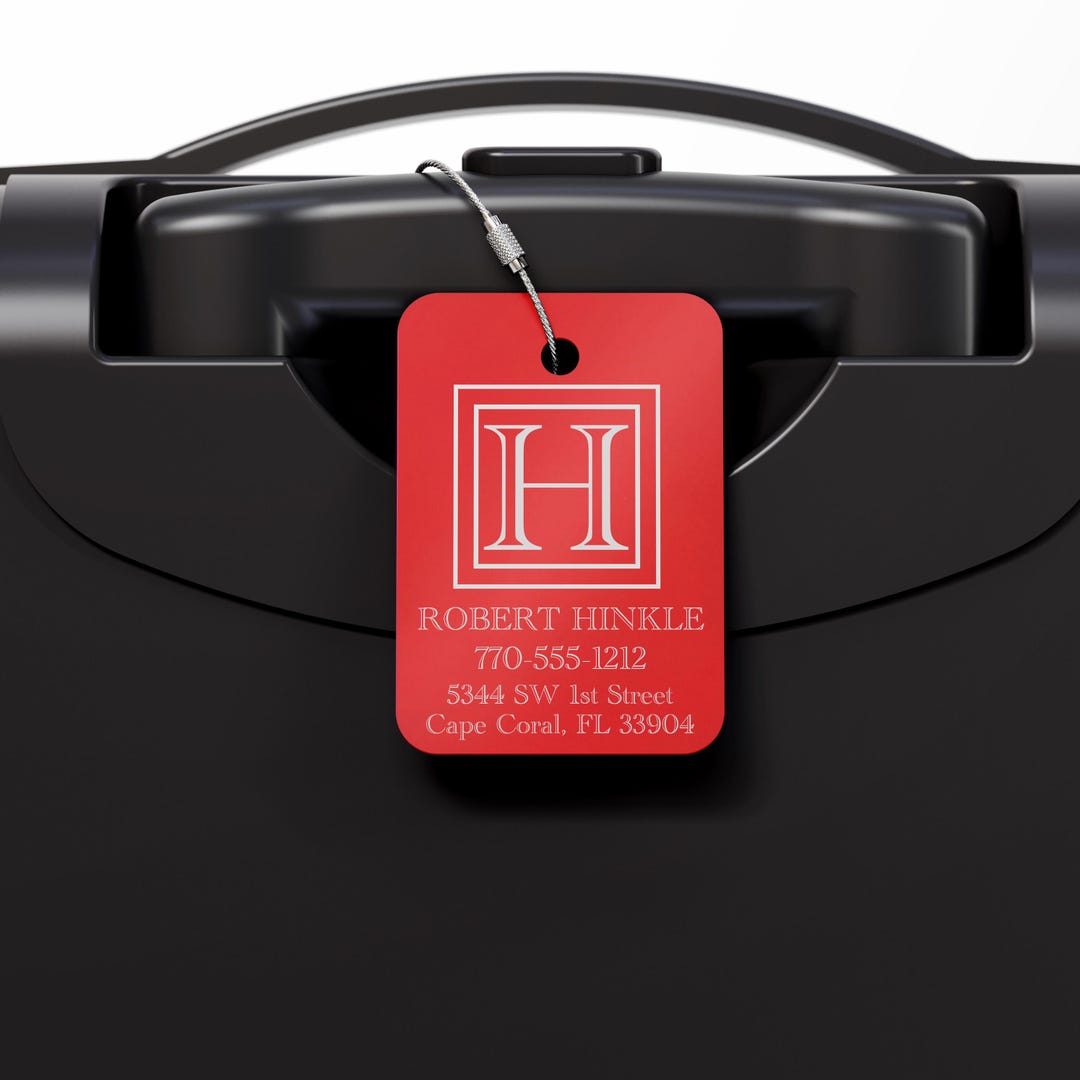 Personalized Monogram Luggage Tags | Custom Engraved Masculine Metal ...