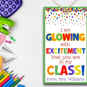 PRINTED Back to School Treat Bag Tags | Bright I Am Glowing With ...