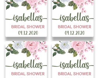 20 Personalized Rose Themed Bridal Shower Favor Stickers | Etsy