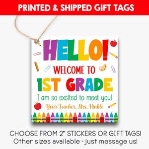PRINTED Hello Welcome to Any Grade Back to School Treat Tags | Kid's ...