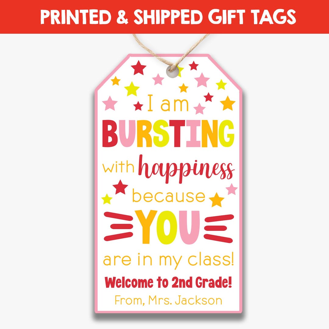 Printed + SHIPPED Back to School Kid's Treat Tags | Bursting With ...