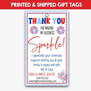 Printed Fourth of July Gift Tag | Thank You for Making My Business ...