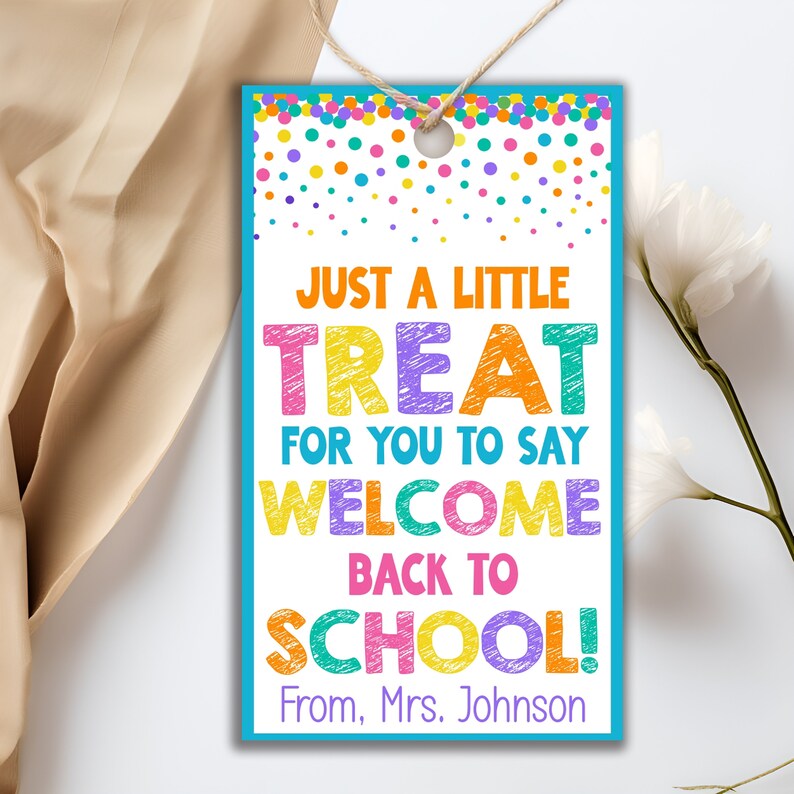 PRINTED Back to School Treat Bag Tags | Pastel Just a Little Treat to ...