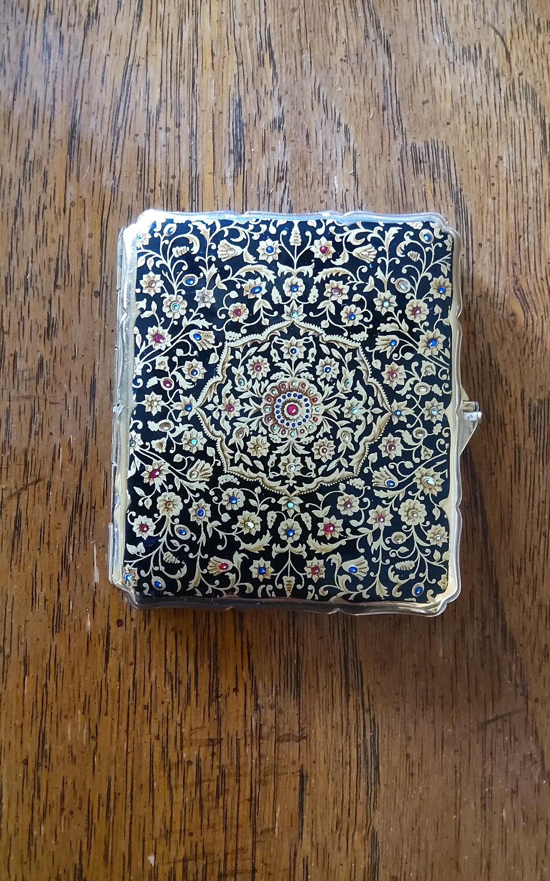 Vintage Gold and Floral Cigarette Case Stratton - Etsy