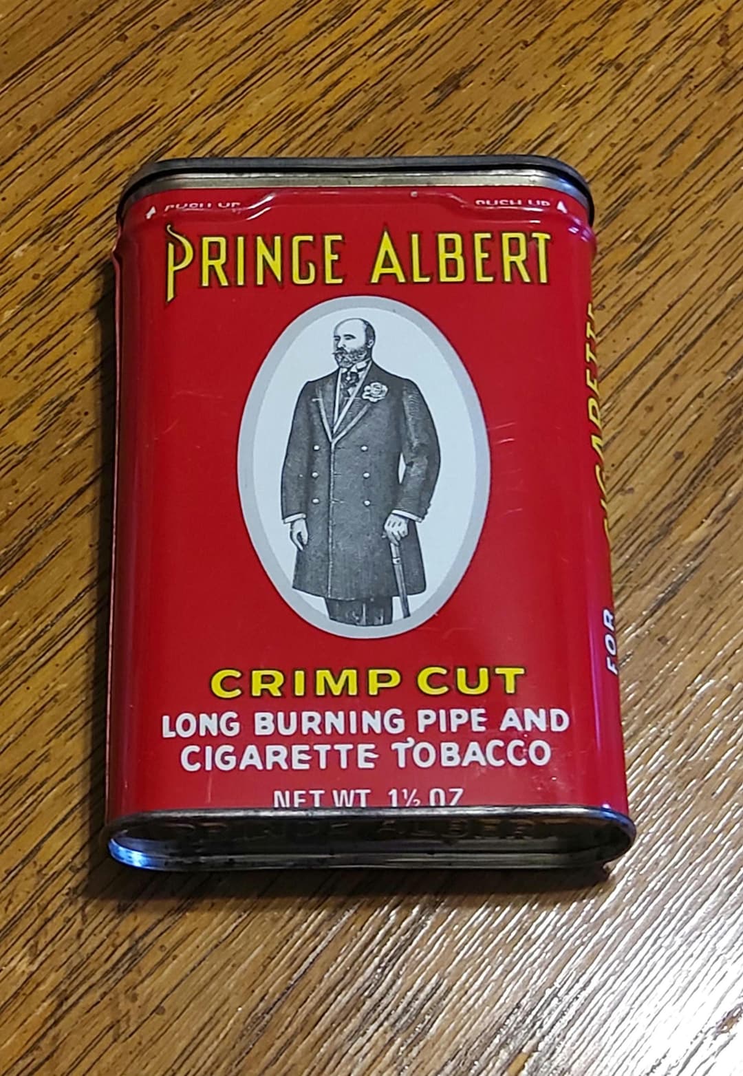 Vintage Prince Albert Tin, Crimp Cut Long Burning Pipe and Cigarette ...