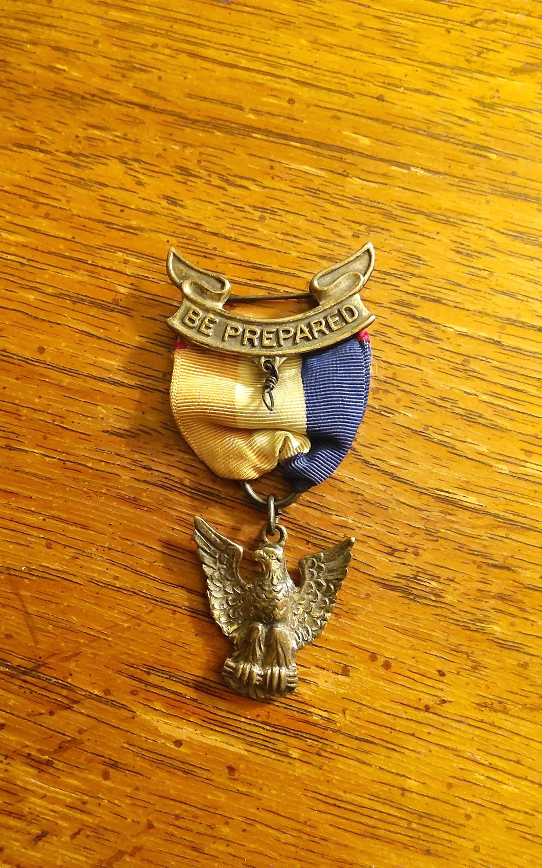Vintage Boy Scouts Eagle Scout Pin With Ribbon – "be Prepared" Medal ...