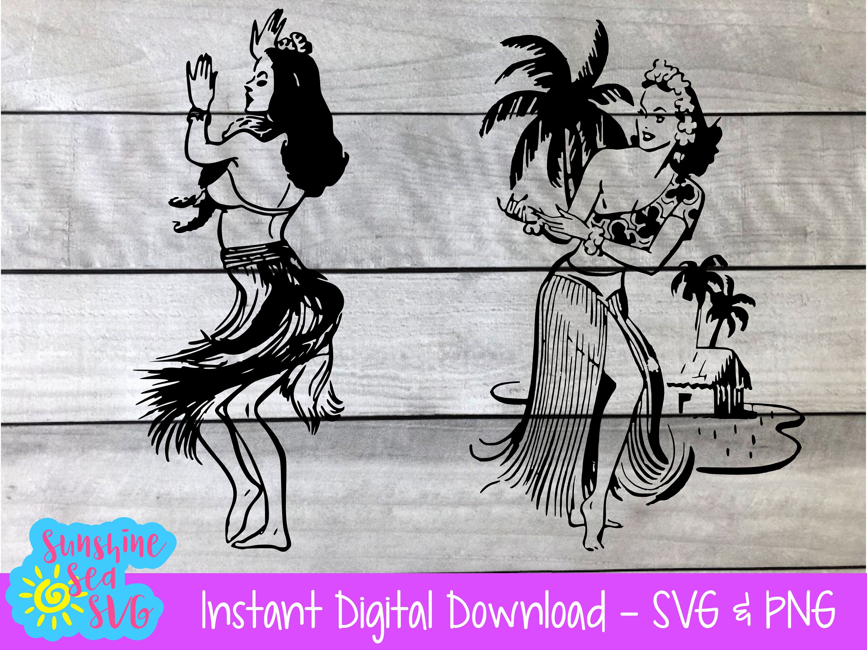 Hula Girls SVG PNG File Cut File Digital Download Silhouette Cricut ...
