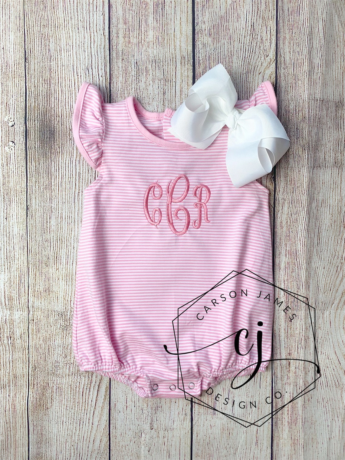 Monogram Bubble Romper for Baby Toddler Girls Stripe Romper - Etsy