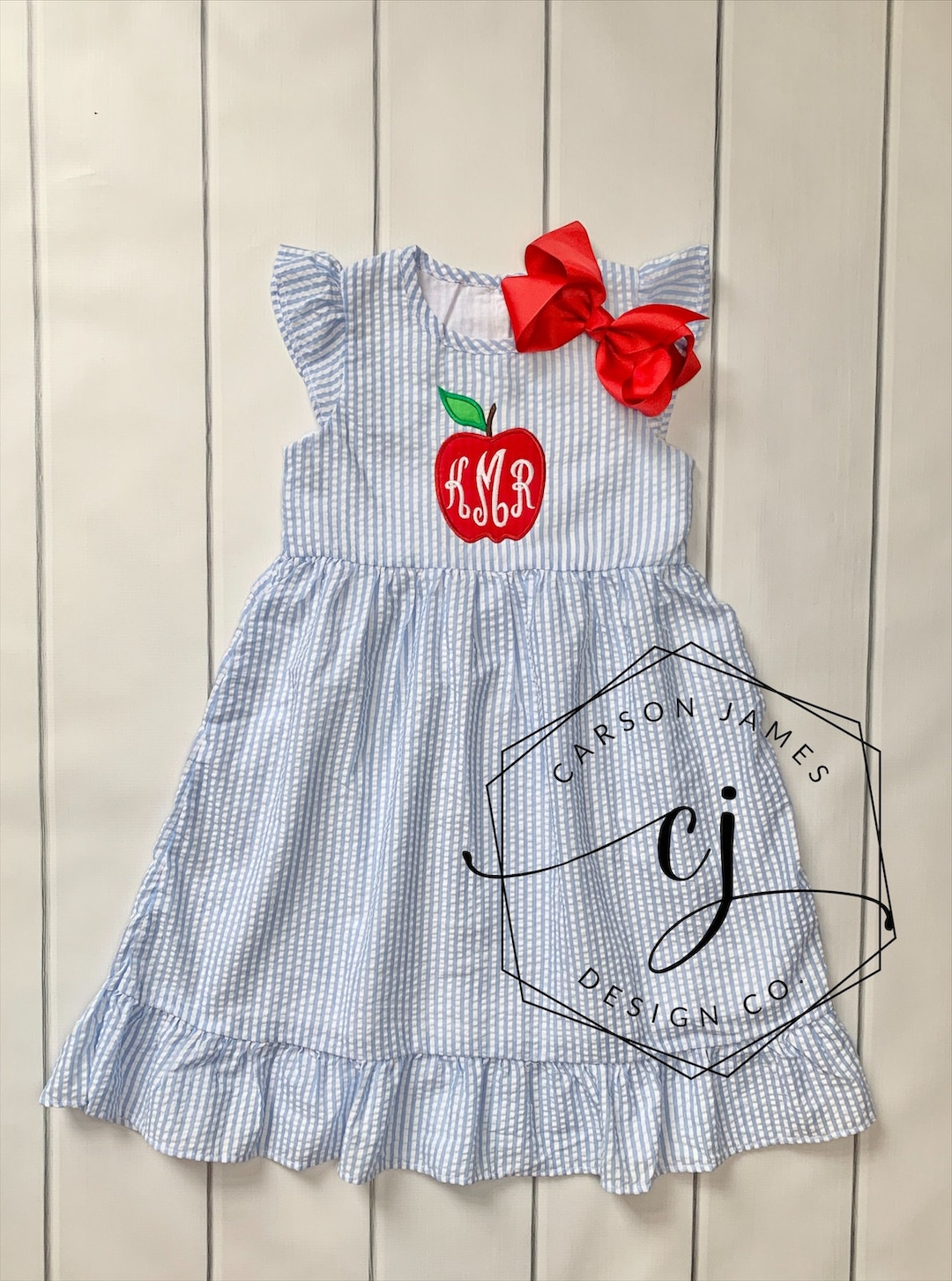 Monogram Back to School Apple Dress for Baby Toddler Girls Kids Apple ...