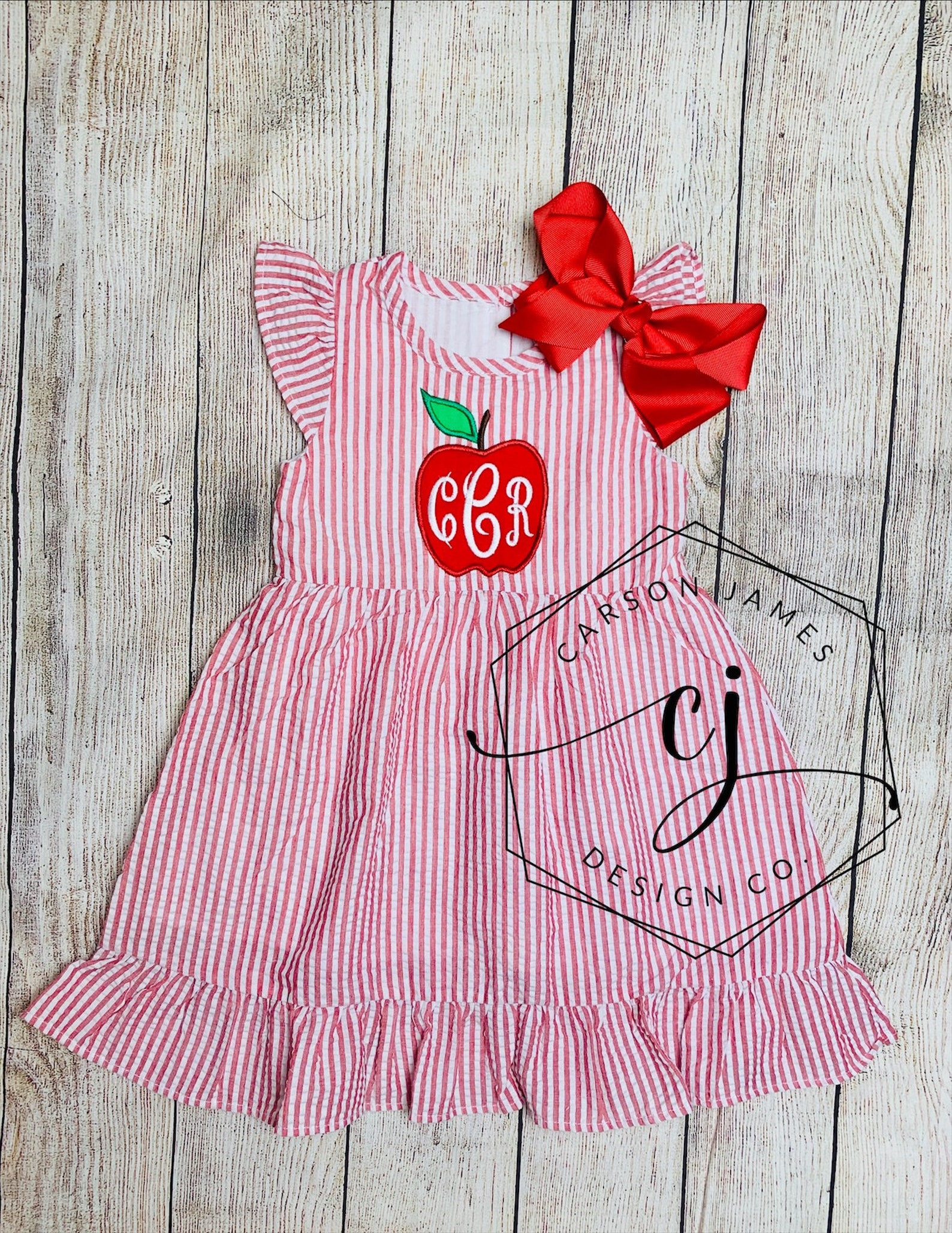 Monogram Back to School Apple Dress for Baby Toddler Girls - Etsy