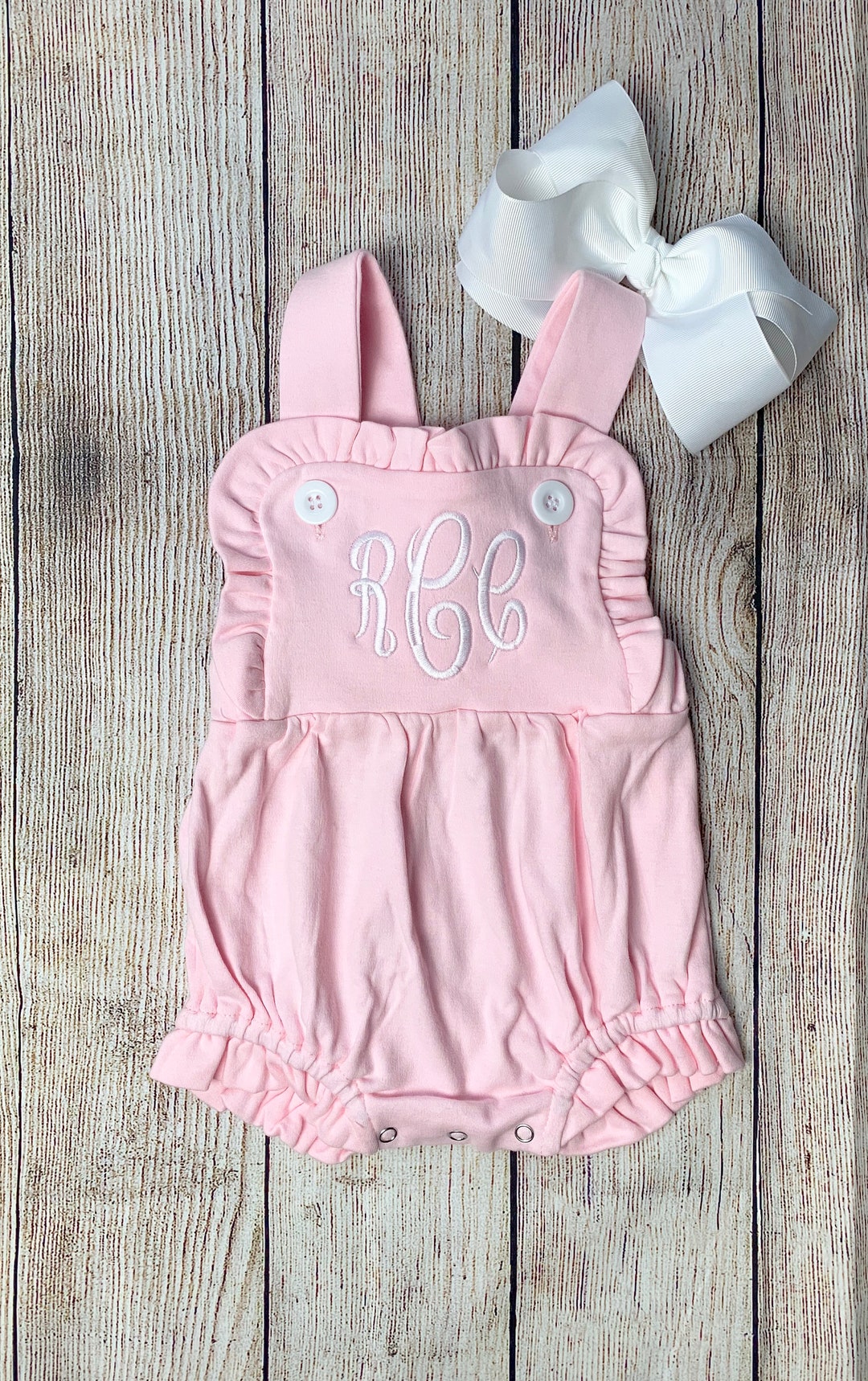 Monogram Ruffle Sunsuit for Baby and Toddler Girls - Etsy