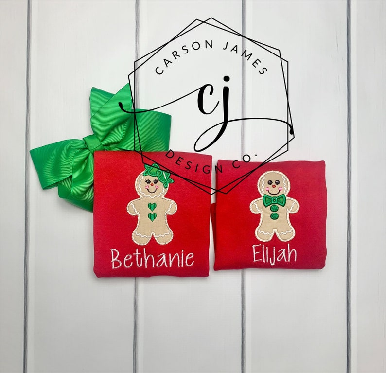 Monogram Gingerbread Christmas Pajamas Toddler Family Matching | Etsy