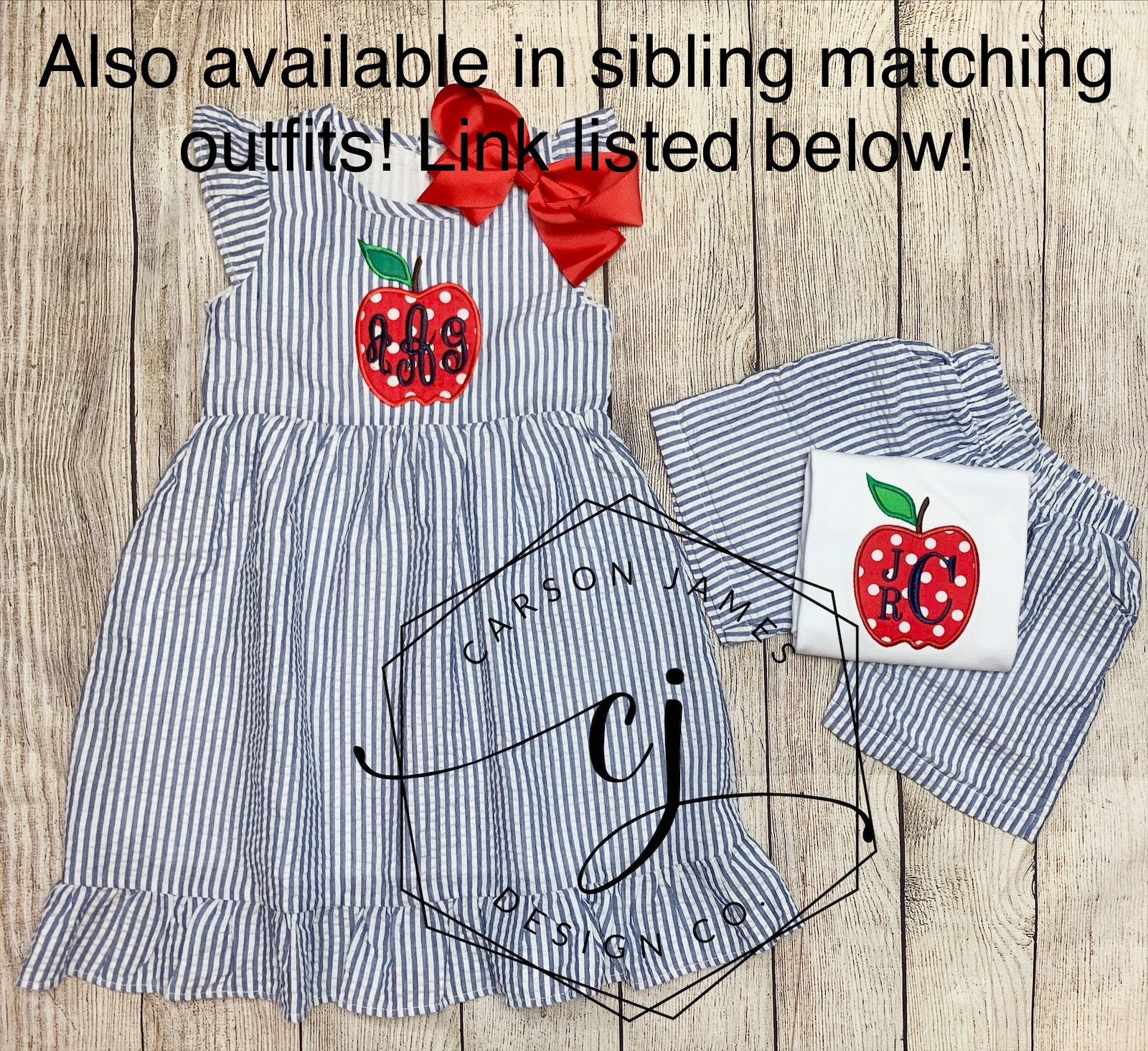 Monogram Back to School Apple Dress for Baby Toddler Girls Kids Apple ...