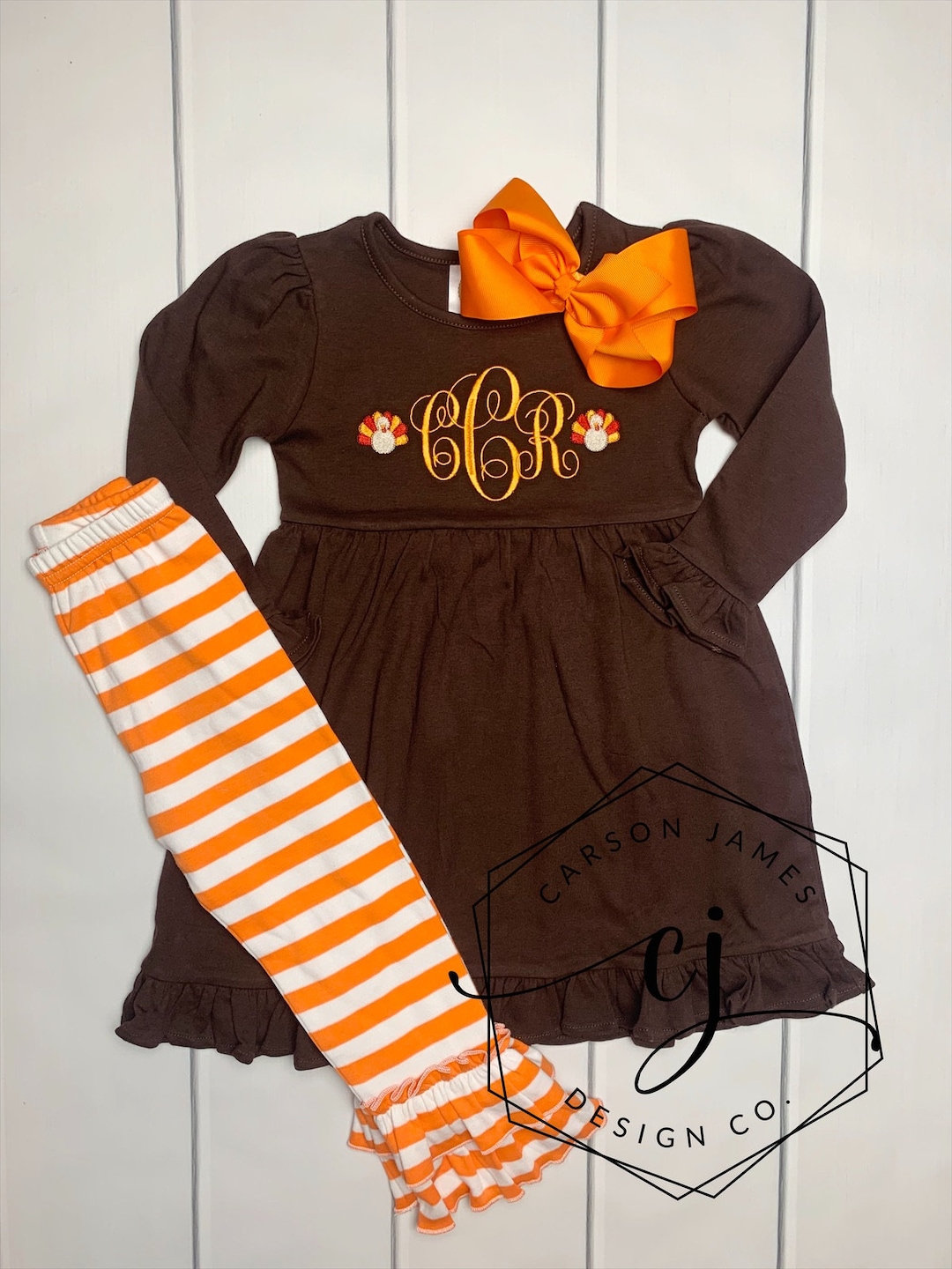 Monogram Thanksgiving Dress Turkey Thanksgiving Outfit for Baby Toddler ...
