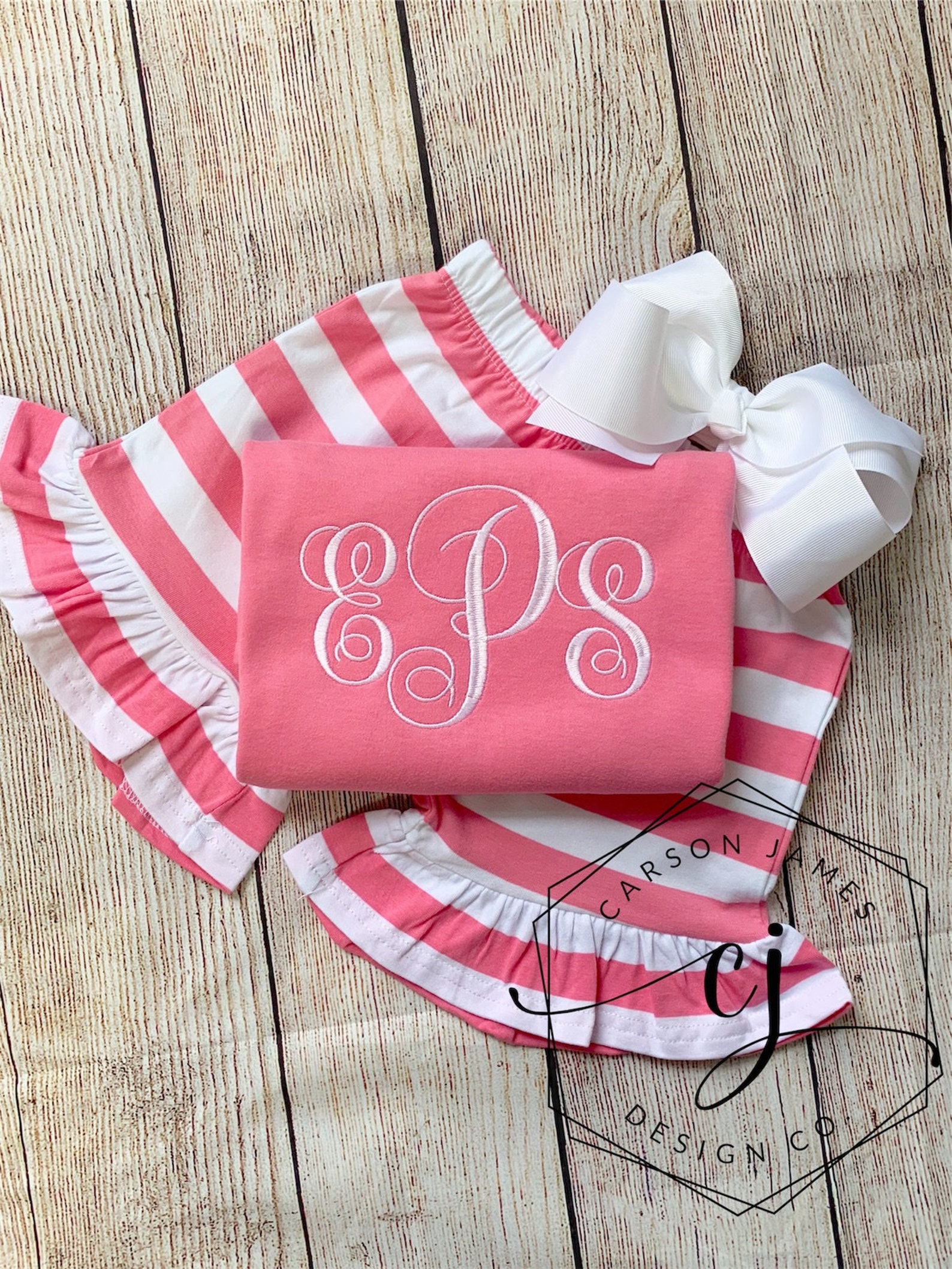 Monogram Outfit for Baby Toddler Girls Kids Spring Outfit Summer Outfit ...