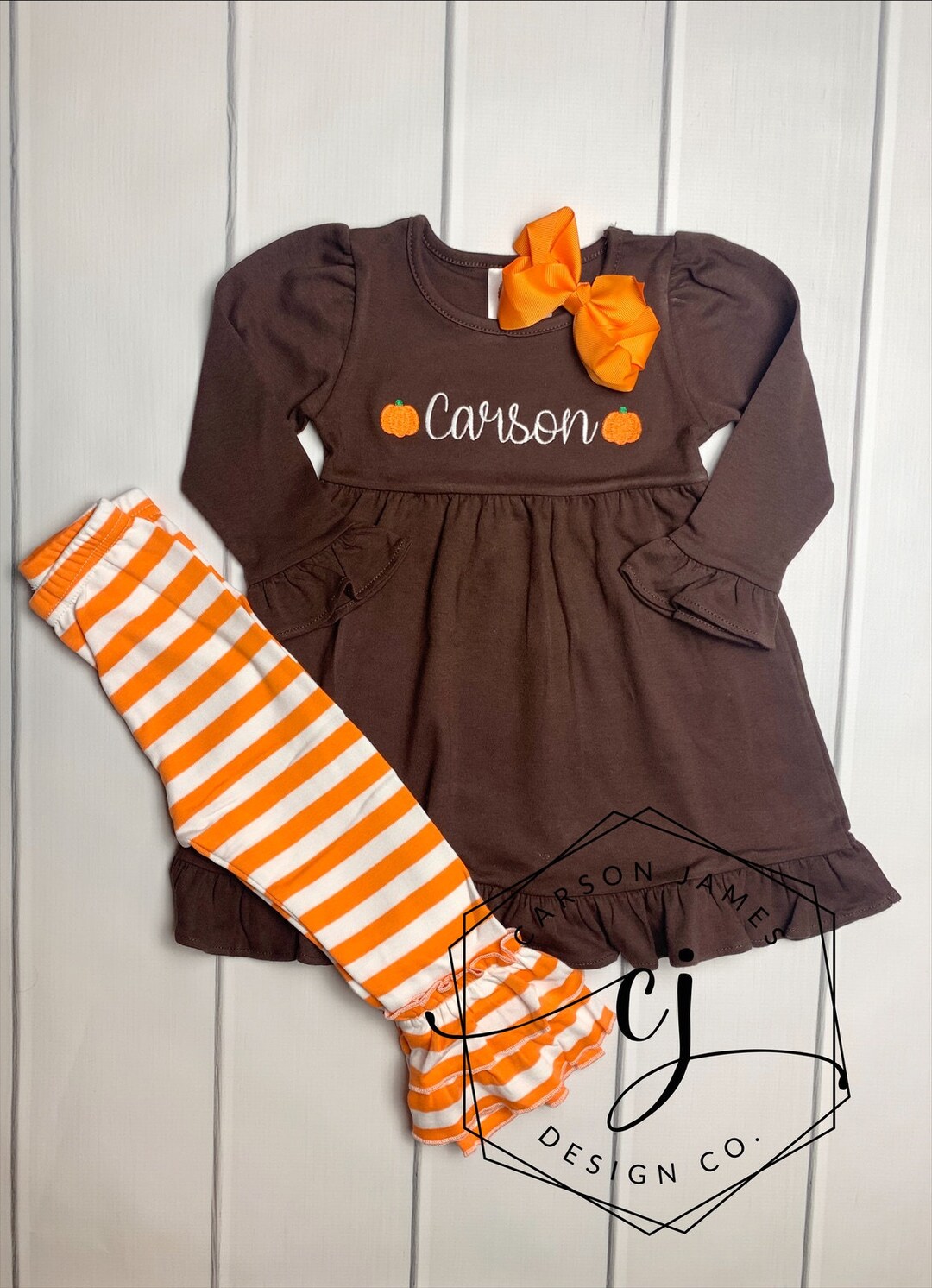 Monogram Thanksgiving Dress Pumpkin Turkey Thanksgiving Outfit for Baby ...